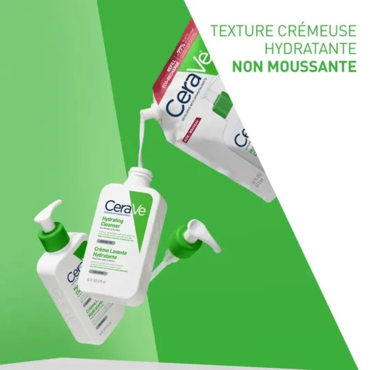 CeraVe Crème Lavante Hydratante – Nettoie & Hydrate Peaux Sèches